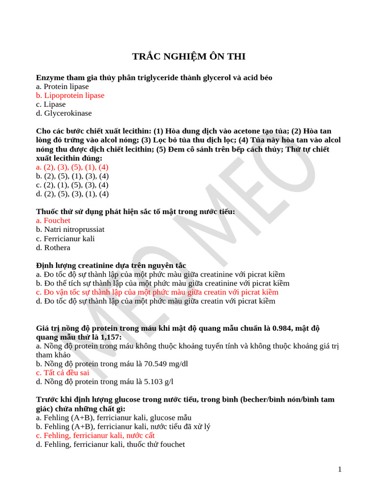 TRẮC NGHIỆM ÔN THI HS | PDF