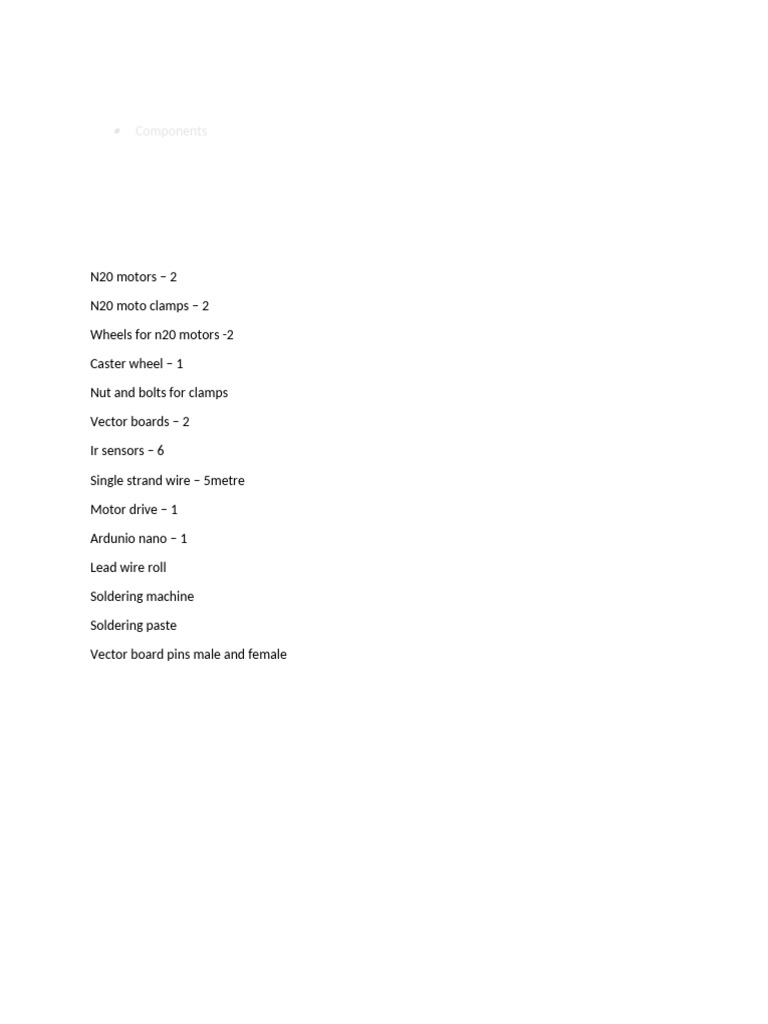 DIY Robotics Kit Components | PDF