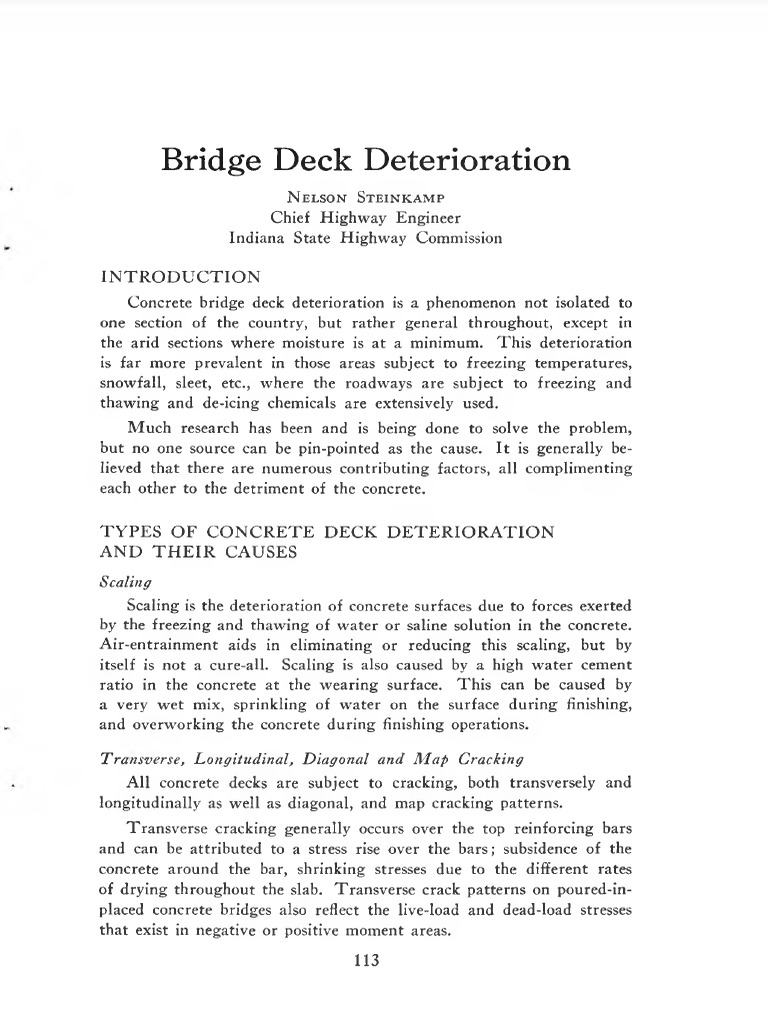 Bridge Deck Deterioration Pdf Concrete Corrosion