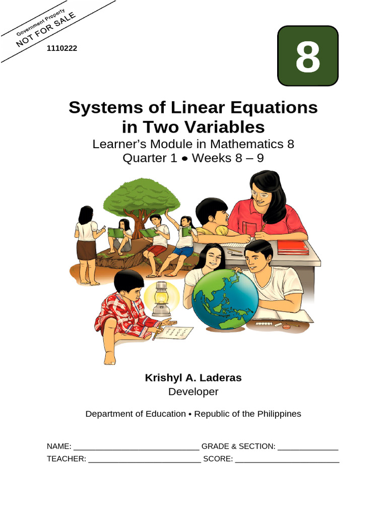 Math8 - Q2 - Module 4 - Systems of Linear Equations 3in Two Variables ...