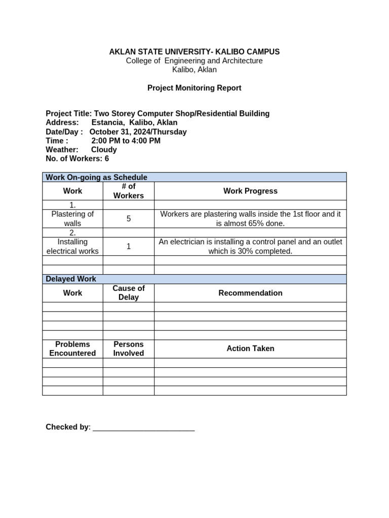 Project Monitoring Report | PDF