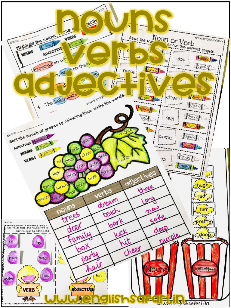 Nouns Verbs Adjectives Pack1 | PDF | Noun | Adjective