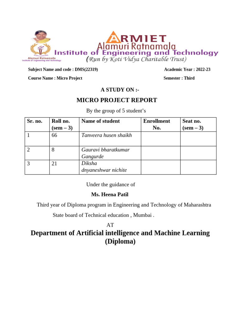 Title Page Indexmicro Project | PDF