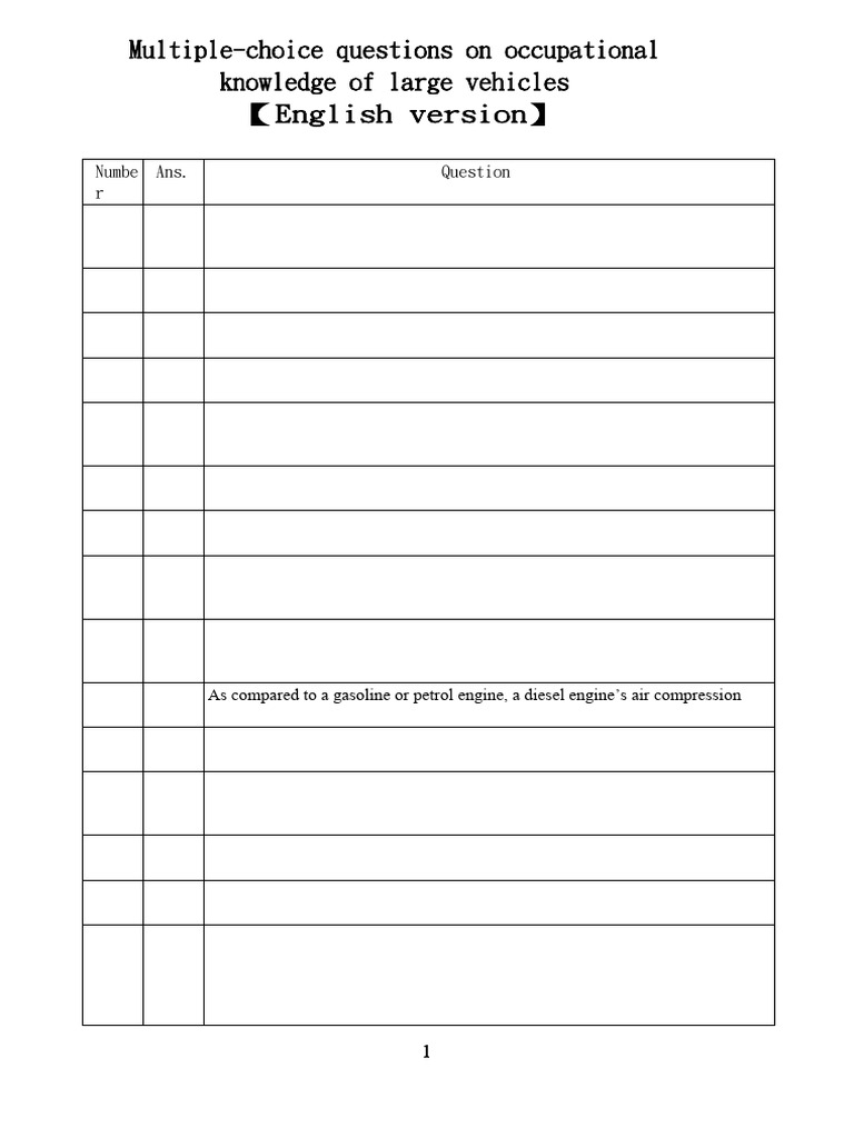 Taiwan Driver License Practice Questions | PDF | Internal Combustion ...