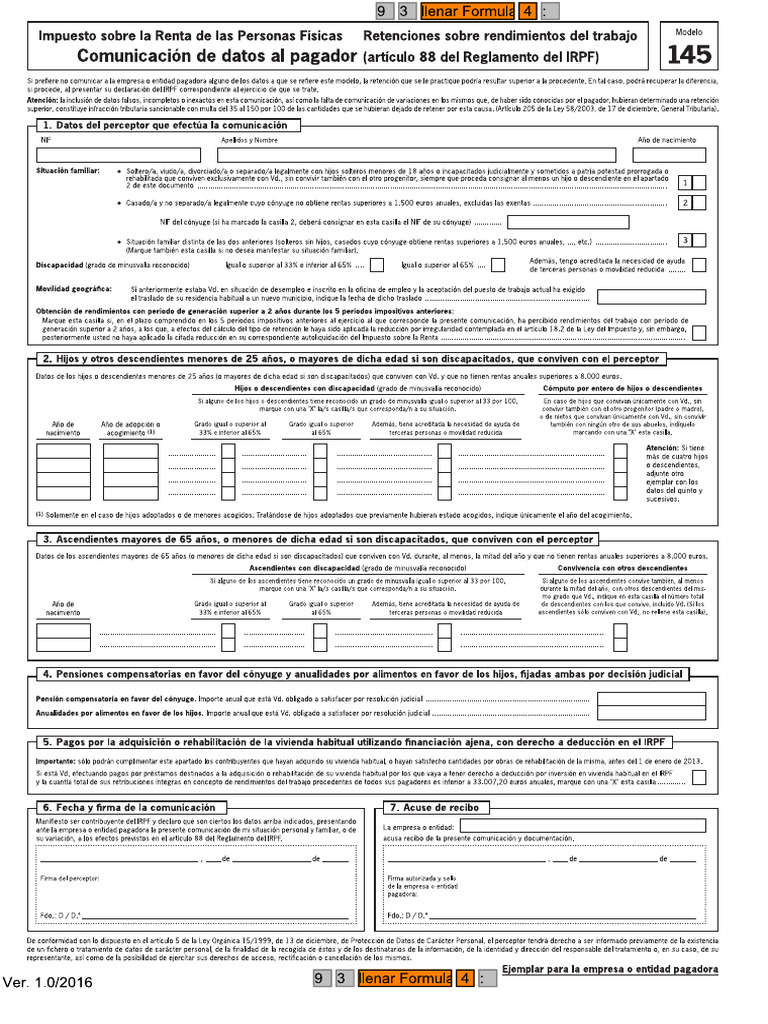 Modelo 145 | PDF