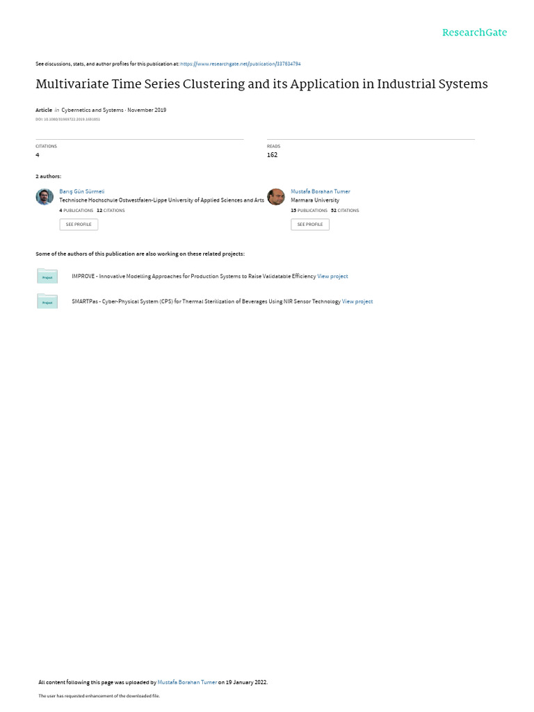 Forpublicshare... Multivariate Time Series Clustering And... | PDF | Time Series | Cluster Analysis