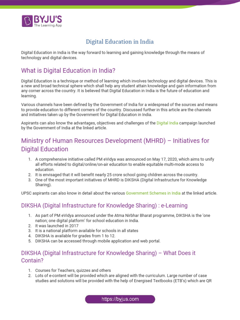 Digital-Education-in-India | PDF | Educational Technology