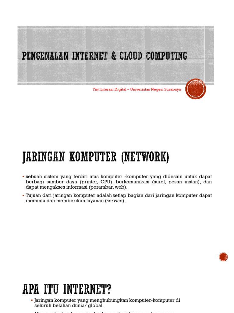 Pertemuan 15 Pengenalan Internet dan Cloud (1) | PDF