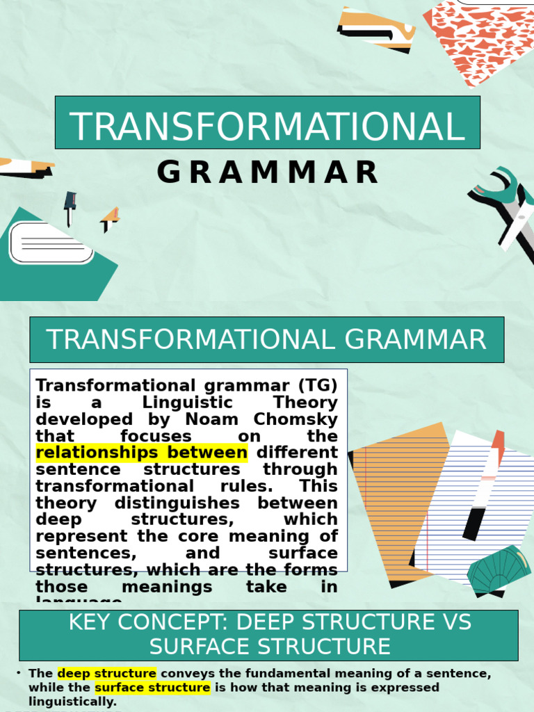 ENGLISH PROF -TRANSFORMATIONAL GRAMMAR | PDF