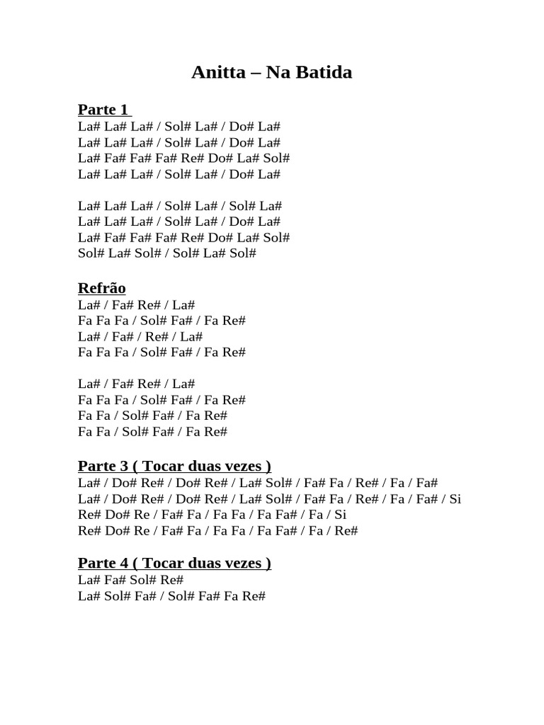Anitta - Na Batida | PDF