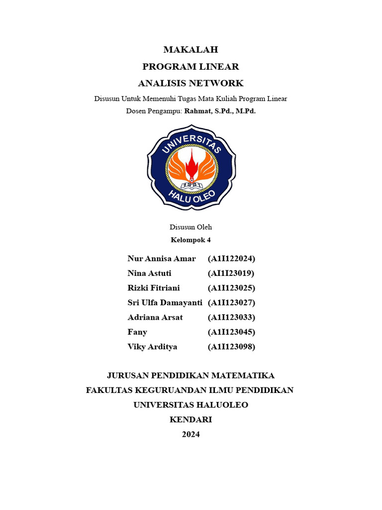 MAKALAH ANALISIS NETWORK Kelompok 4 | PDF