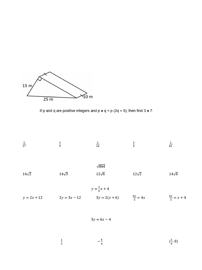 Math EDU Maths TT8 Set 20 | PDF | Length | Area