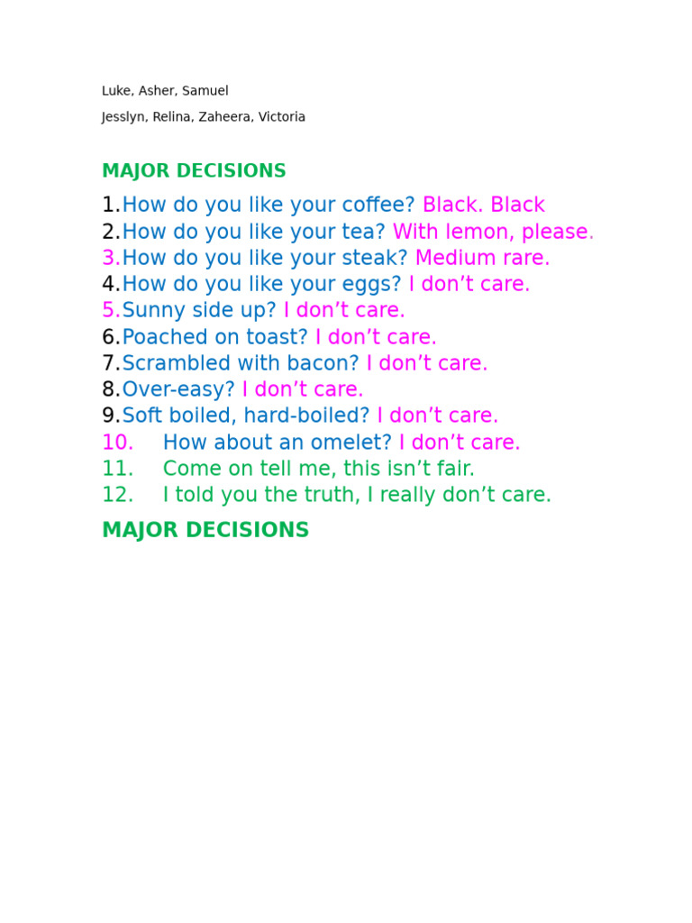 Major Decisions | PDF