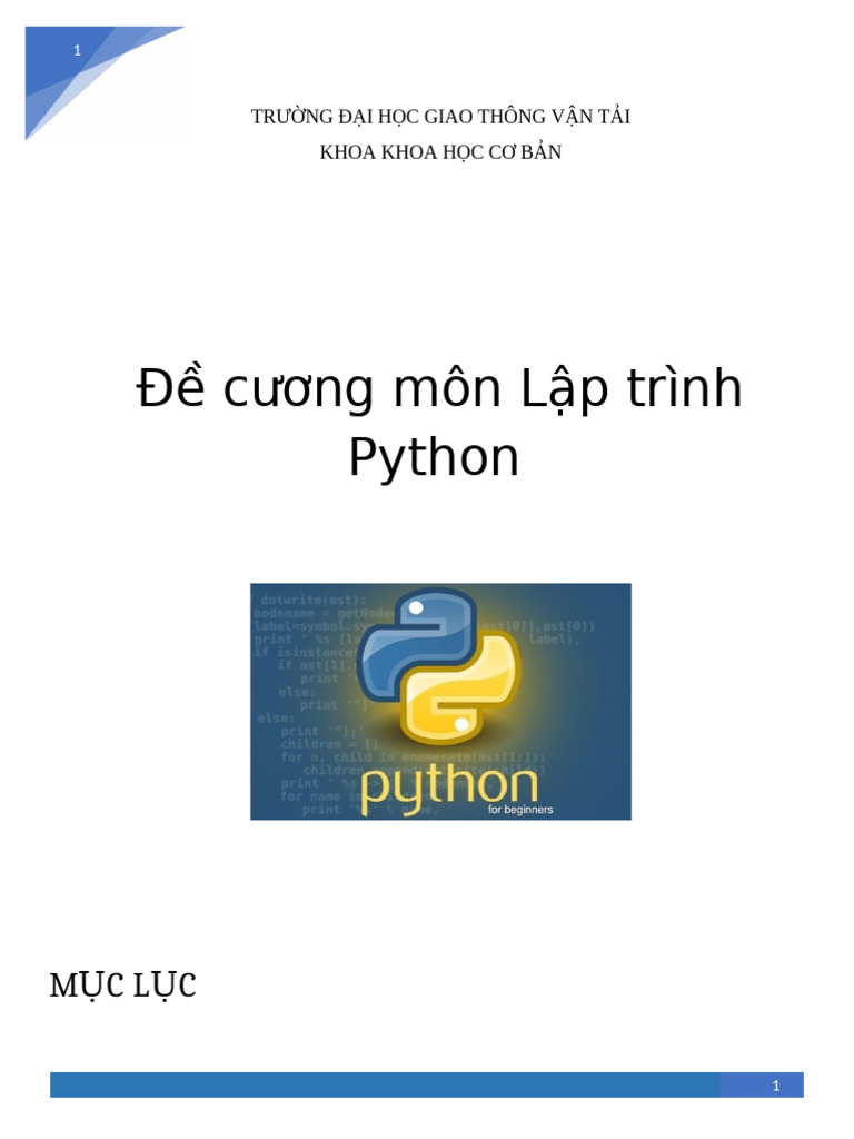 Đề-cương-môn-Lập-trình-Python | PDF