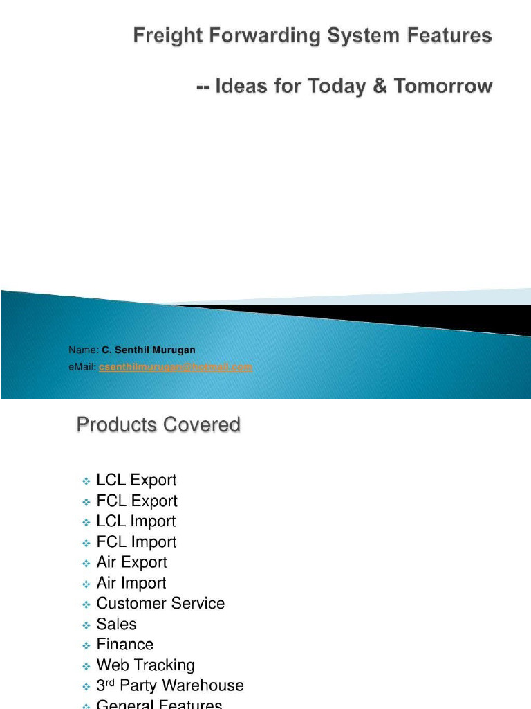 Freight Forwarding System Features Ver 1 | PDF