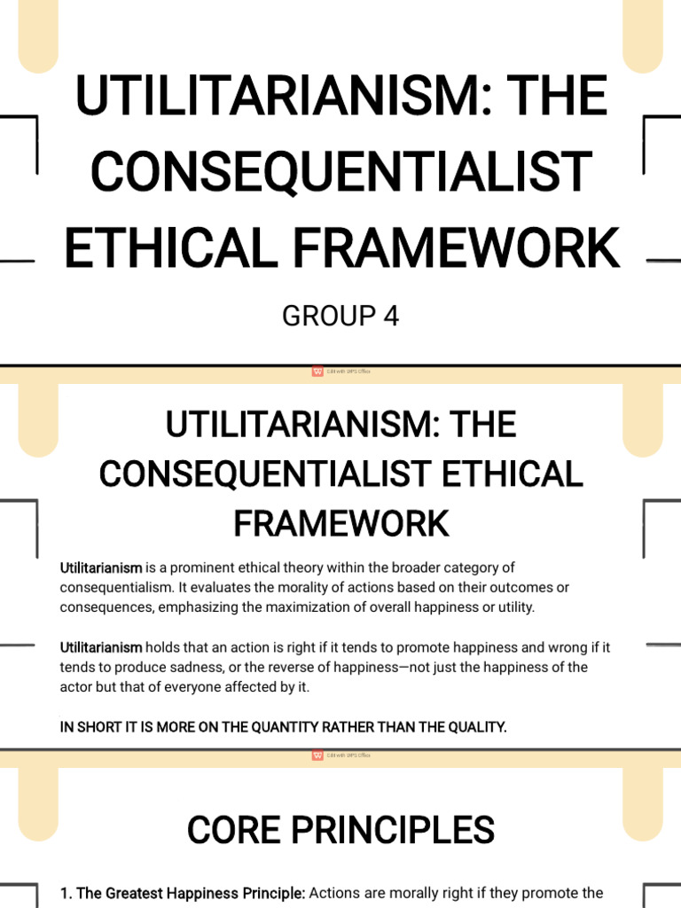 Utilitarianism The Consequentialist Ethical Framework | PDF ...