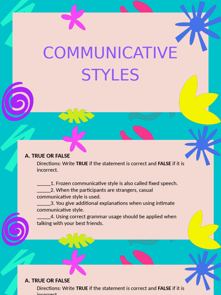 Communicative Style | PDF | Communication | Conversation