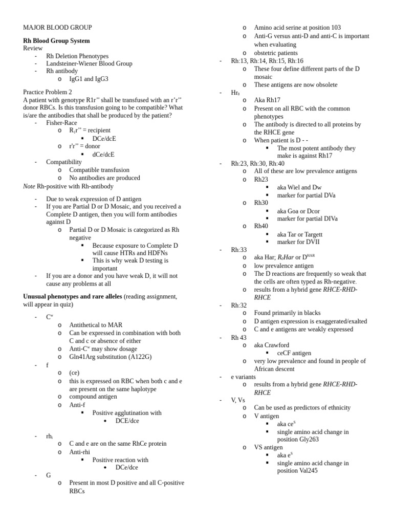 rh types | PDF | Blood Type | Tissue (Biology)