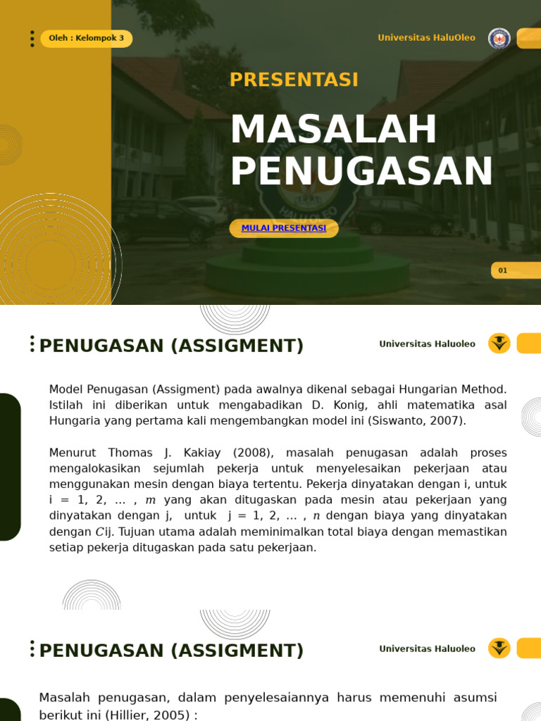 PPT(Masalah Penugasan Kelompok 3) | PDF