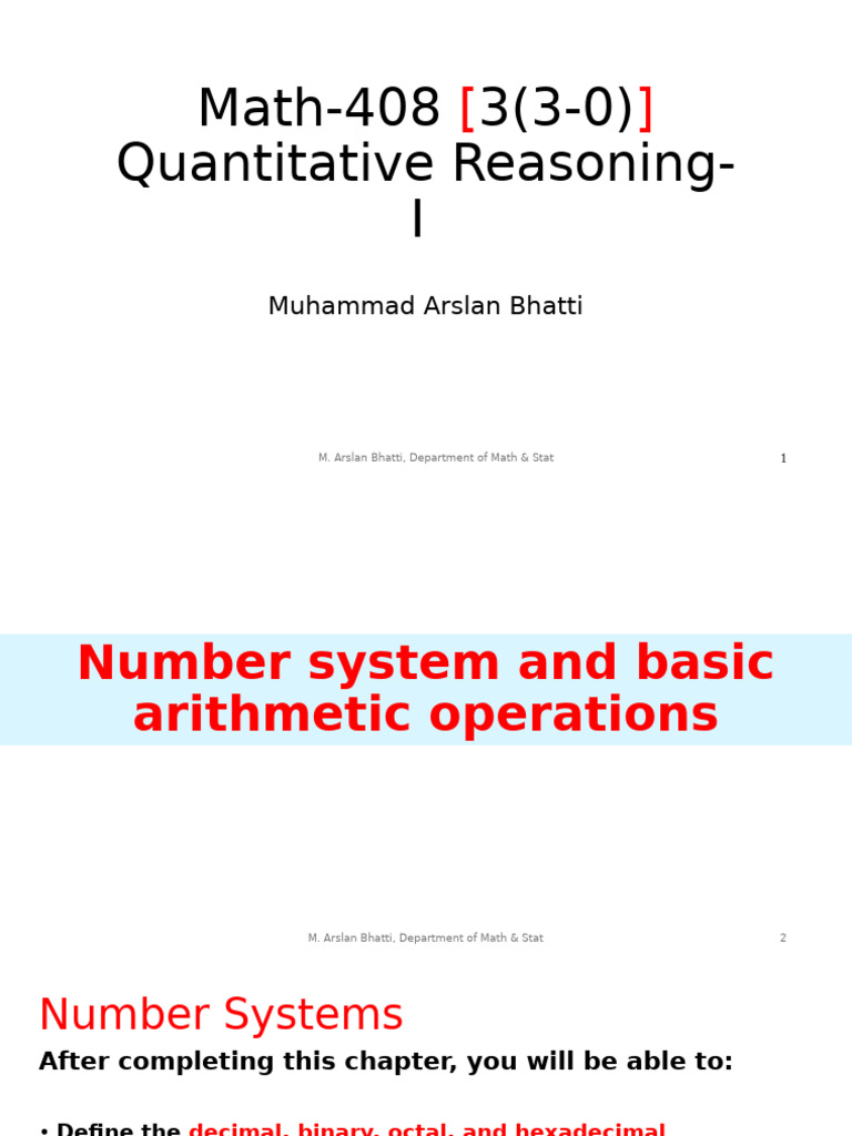 02 Quantitative - Reasoning | PDF | Subtraction | Level Of Measurement
