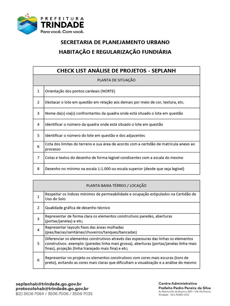 Check List para Análise de Projetos Urbanos | PDF | Desenho | Desenho ...