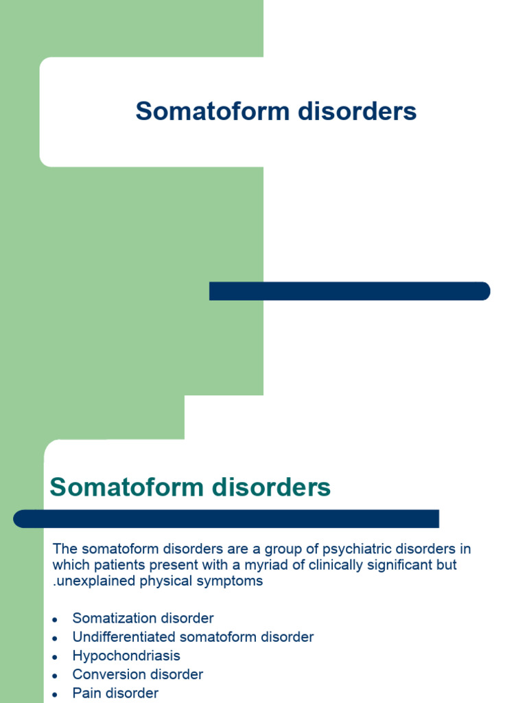 Somatoform Disorders | PDF | Mental Disorder | Health Care