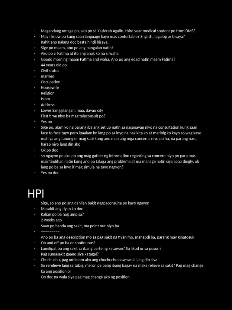 TELECONSULT script | PDF