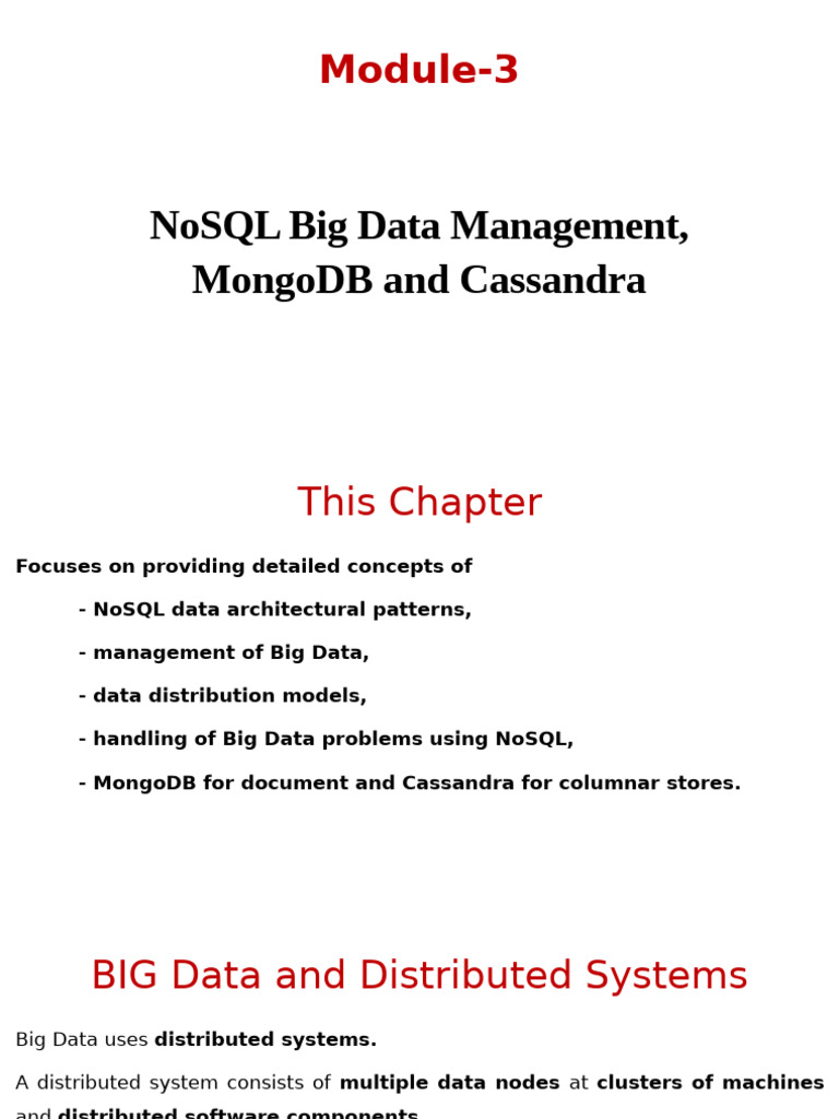 Big Data Analytics Module-3 | PDF | No Sql | Relational Database Big Data Analytics Module-3 | PDF | No Sql | Relational Database