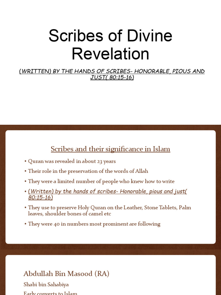 Scribes of Divine Revelation | PDF