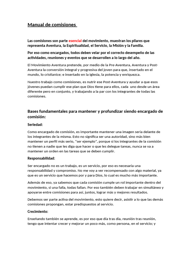 Manual de Comisiones 2023 | PDF