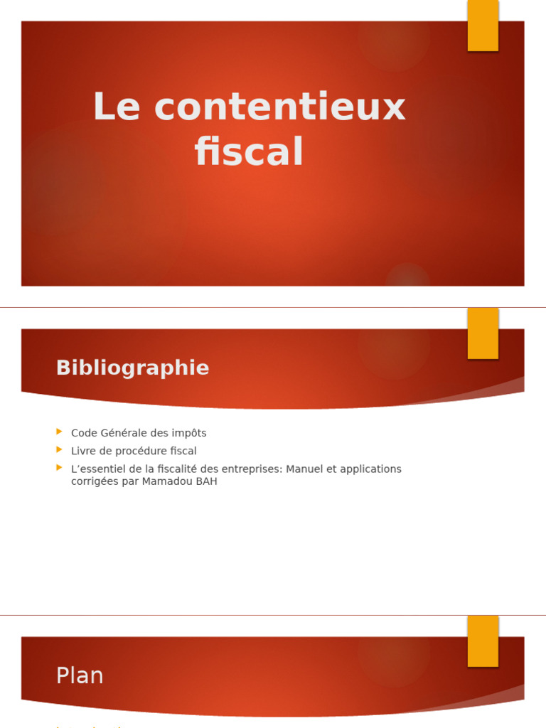 Contentieux fiscal : voies de recours et procédures | PDF | Impôts ...