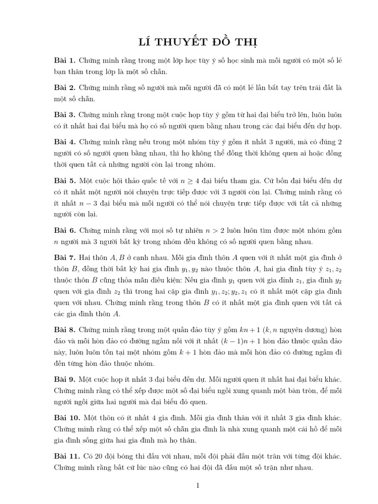 Bai Tap Li Thuyet Do Thi | PDF