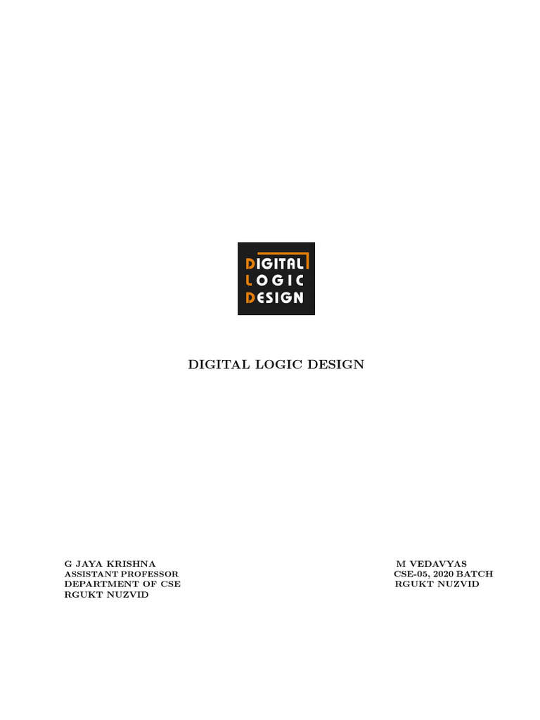 Digital Logic Design Course Overview | PDF | Computing | Theory Of ...