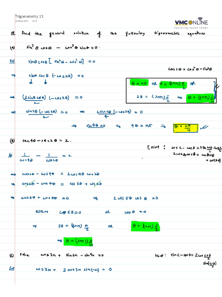Math Trignometry 13 | PDF