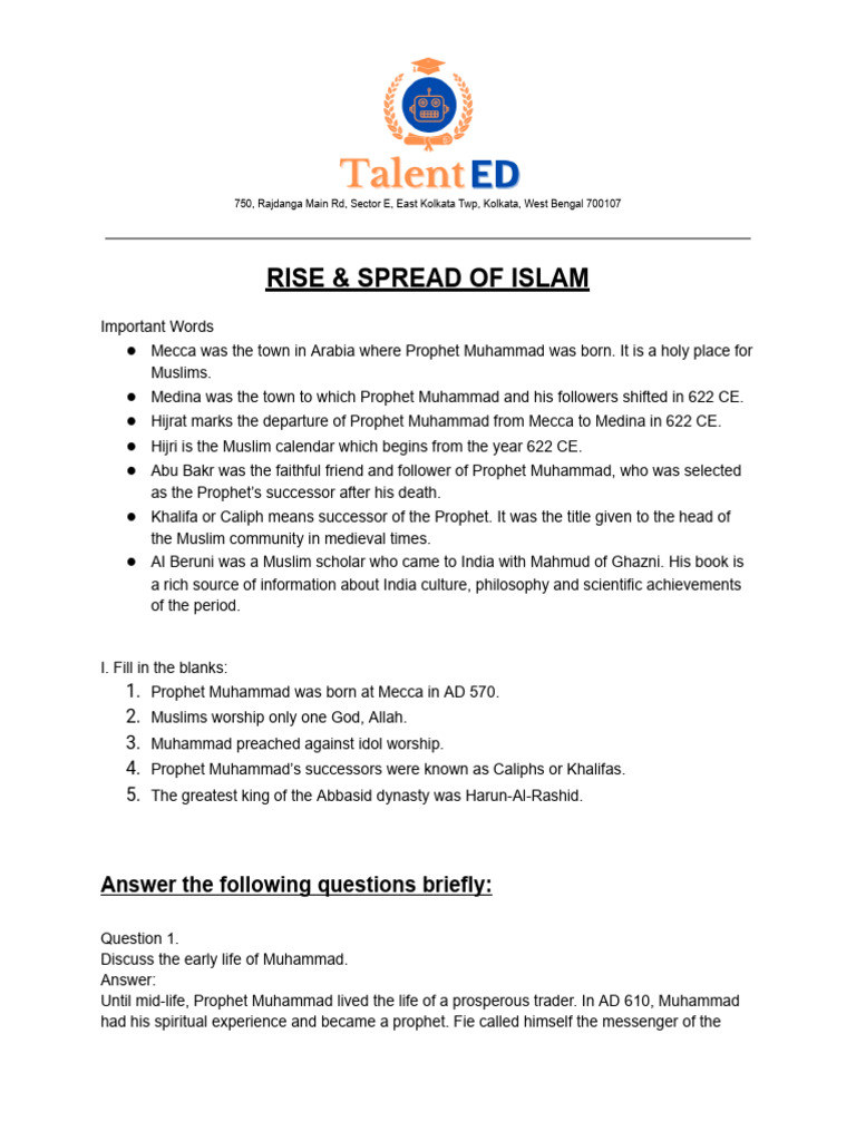 Rise & Spread of Islam - History | PDF | Muhammad | Caliphate
