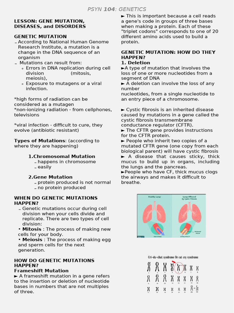 Gene-Mutations | PDF | Genetic Disorder | Genetics