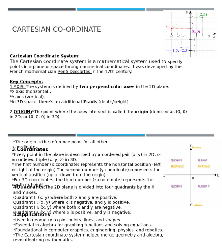 Cartesian Co Ordinate | PDF