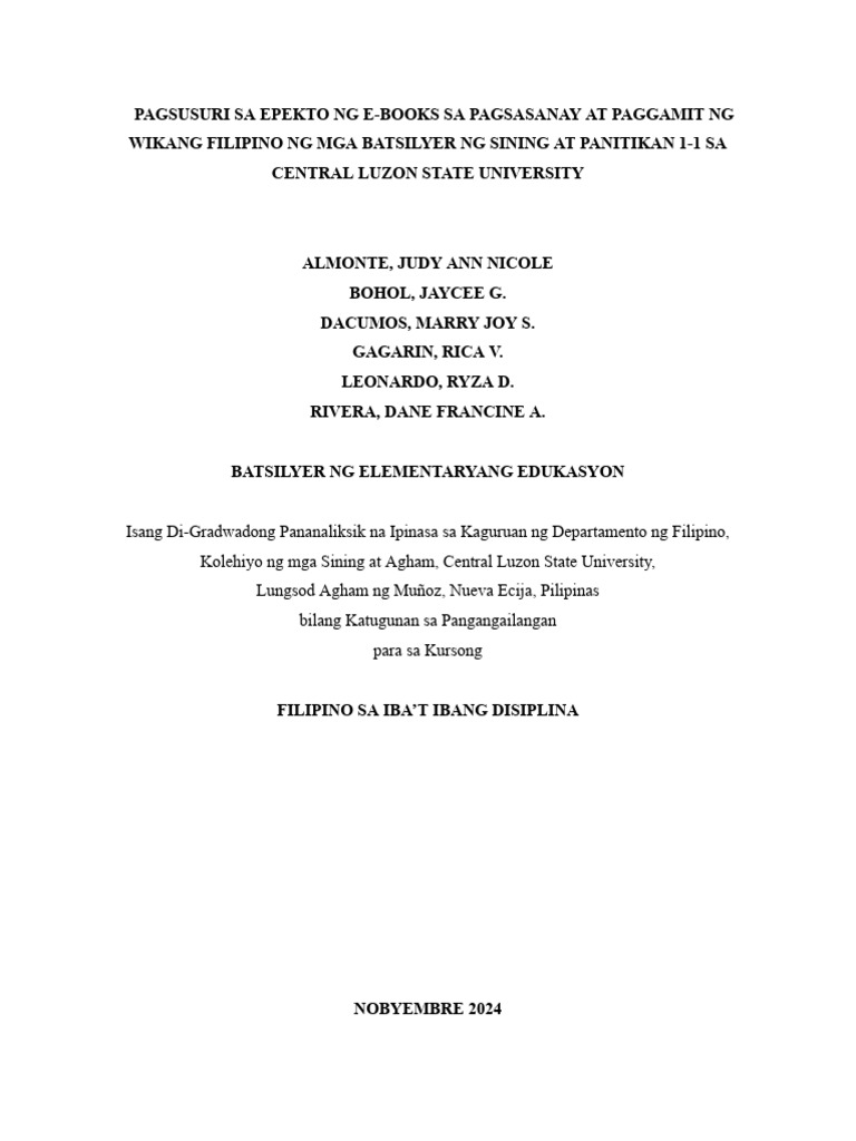 Research in Fildis 2 | PDF