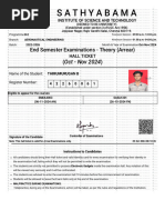 Sathyabama - Hall Ticket | PDF