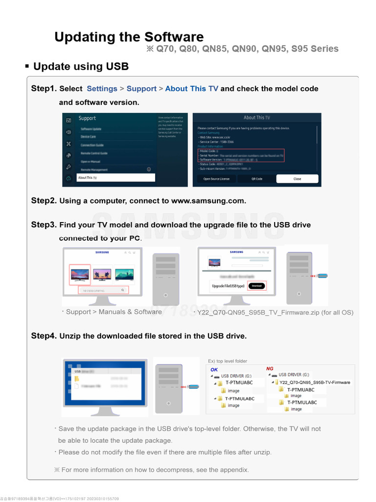 Samsung TV Software Update Guide | PDF | Computer File | Usb Flash Drive
