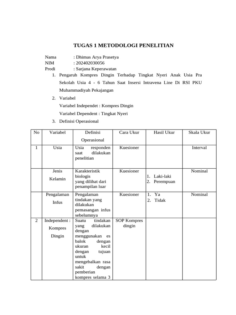 Tugas 1 Metodologi Penelitian | PDF