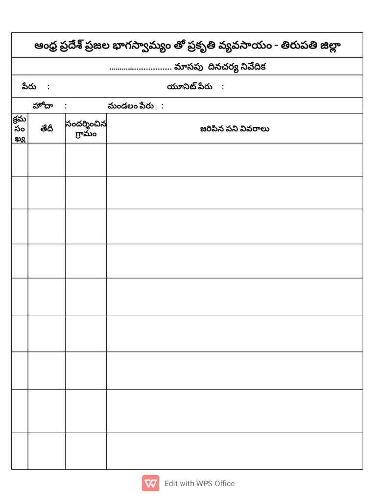 New - Work Done Report Formate-1 | PDF