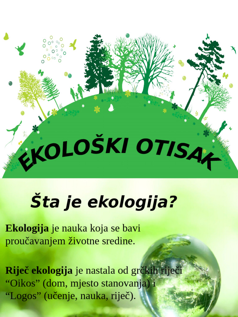 Moja Okolina - Ekoloski Otisak Prezentacija | PDF