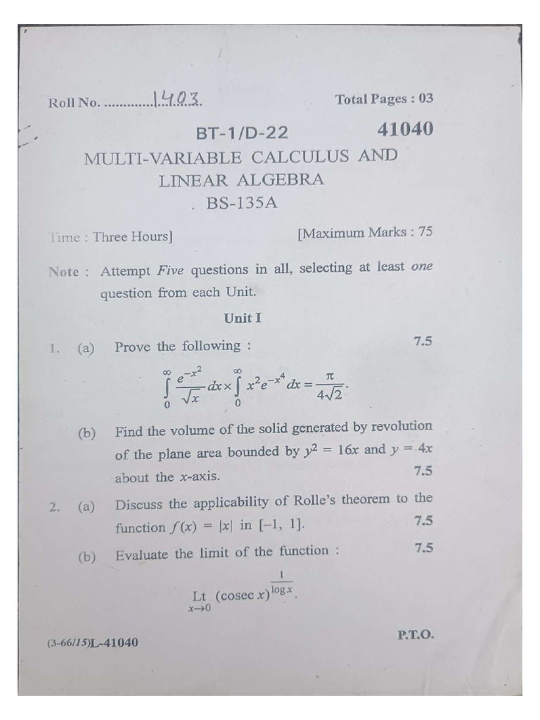 Math 1 2022 | PDF