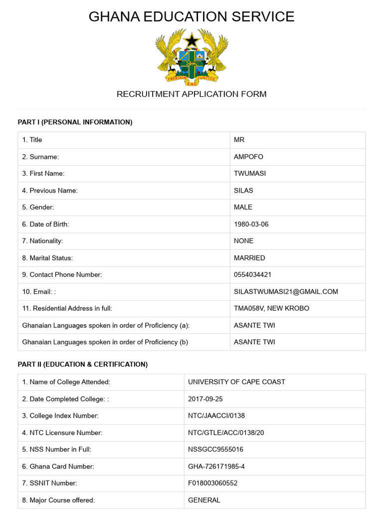 Ges Recruitment Application | PDF | Ghana