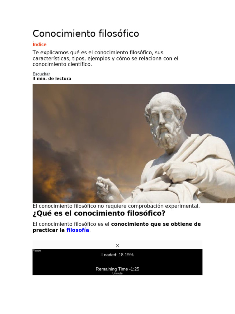 Conocimiento Filosófico | PDF | Conocimiento | Razón