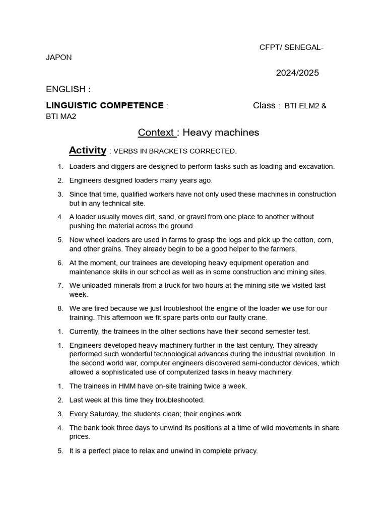 CFPT English Correction | PDF