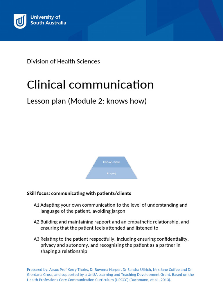 Lesson Plan_Module 1_KNOWS HOW | PDF | Communication | Nonverbal ...