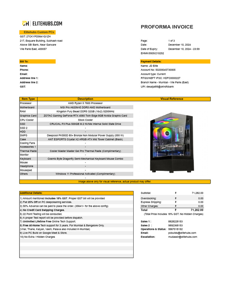 Elithubs - PC Quotation | PDF | Personal Computers | Computer Science