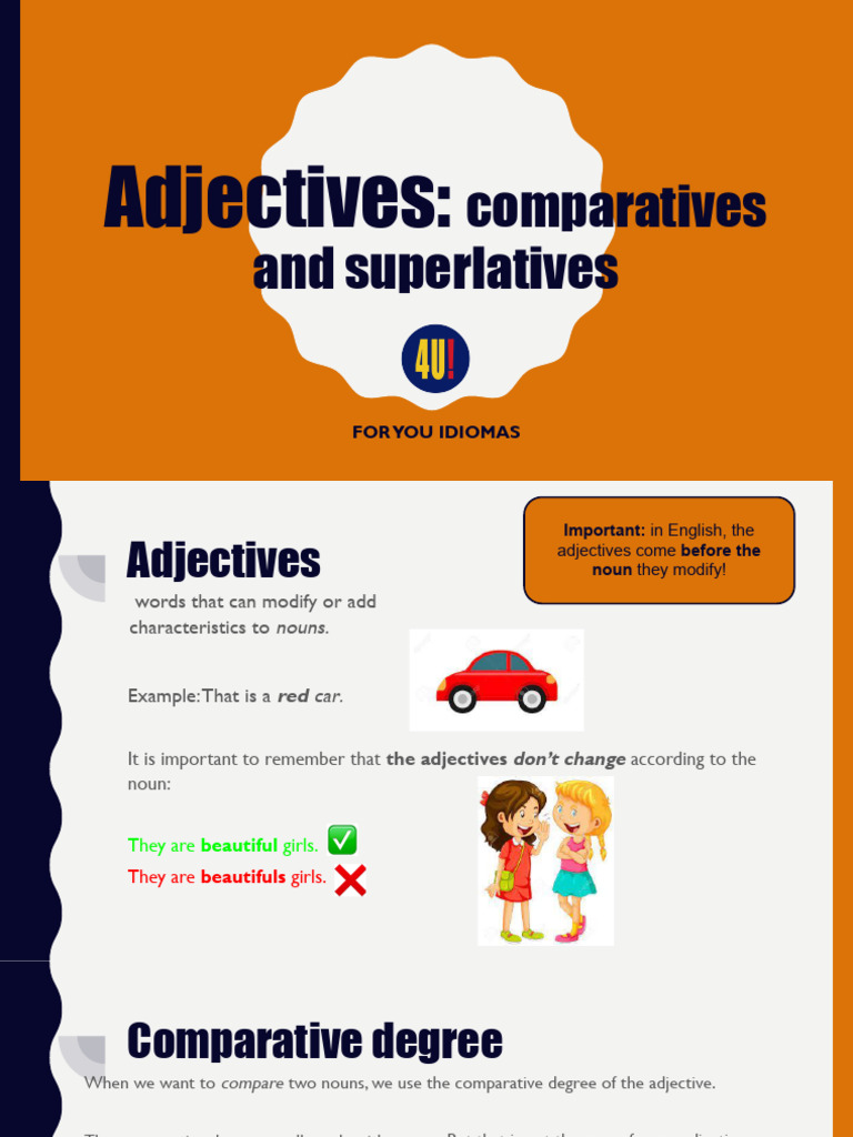 Adjectives_ comparatives and superlatives | PDF | Adjective | Semantic Units